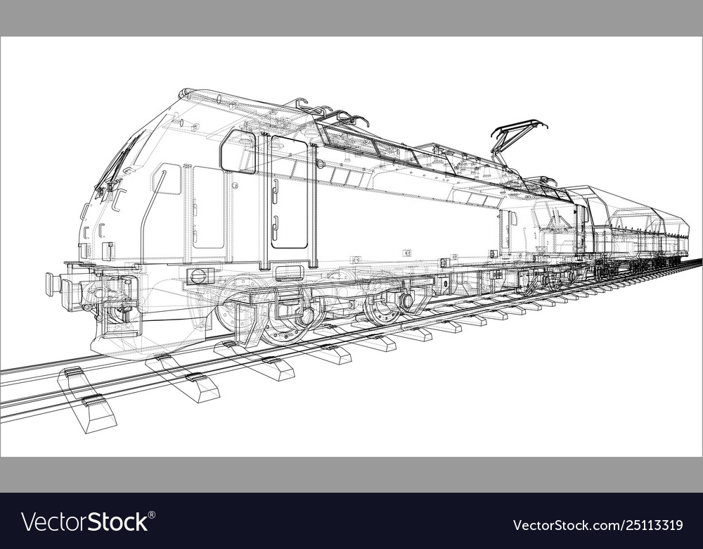 Modern train concept Royalty Free Vector Image