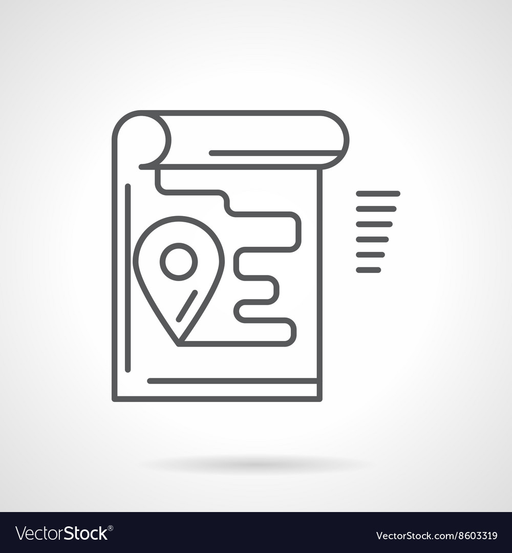 Navigation Map Icon Flat Line Royalty Free Vector Image