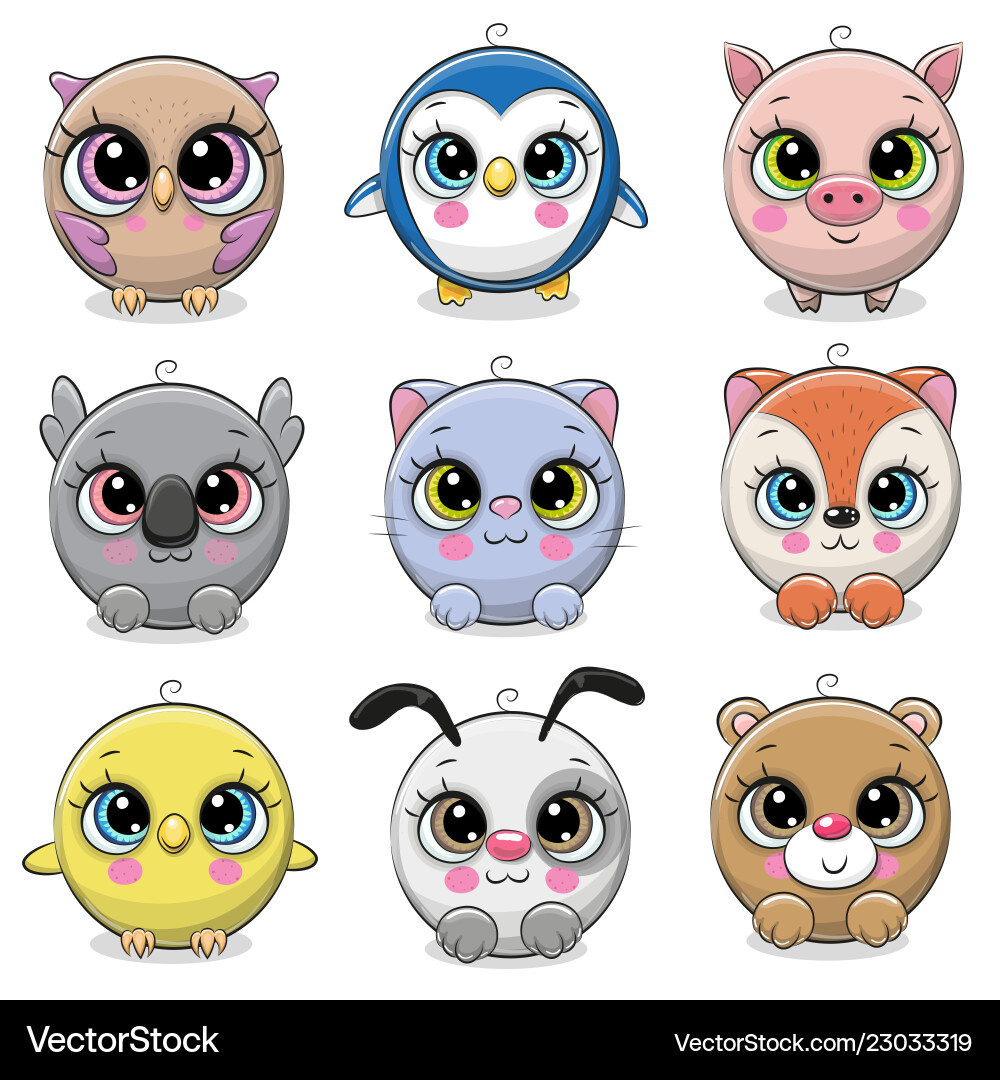 Set animals on a white background Royalty Free Vector Image