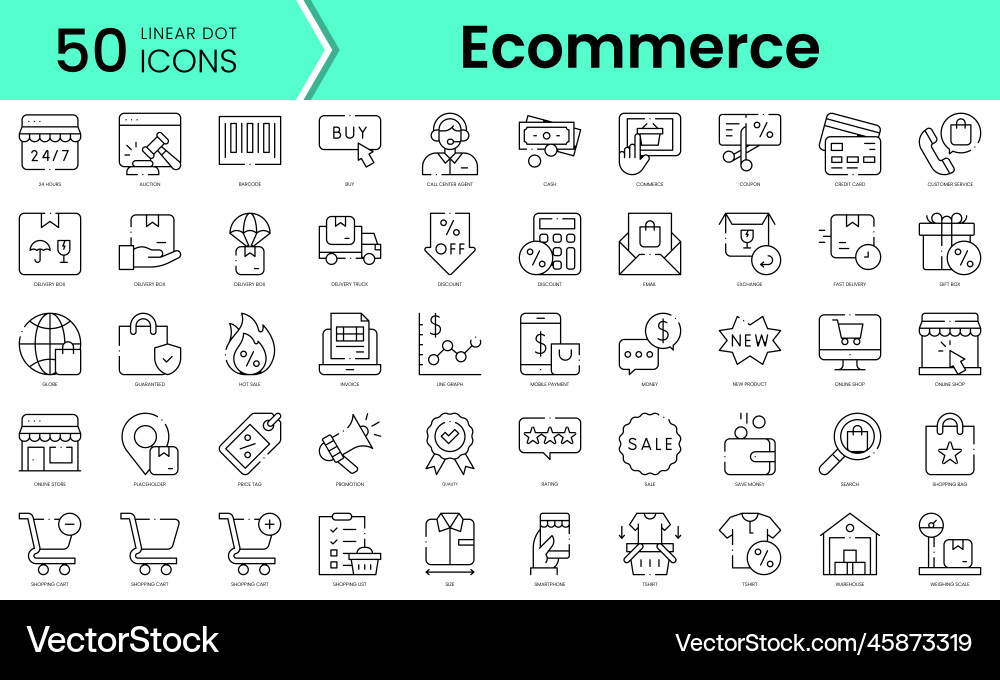 Set of ecommerce icons line art style bundle Vector Image