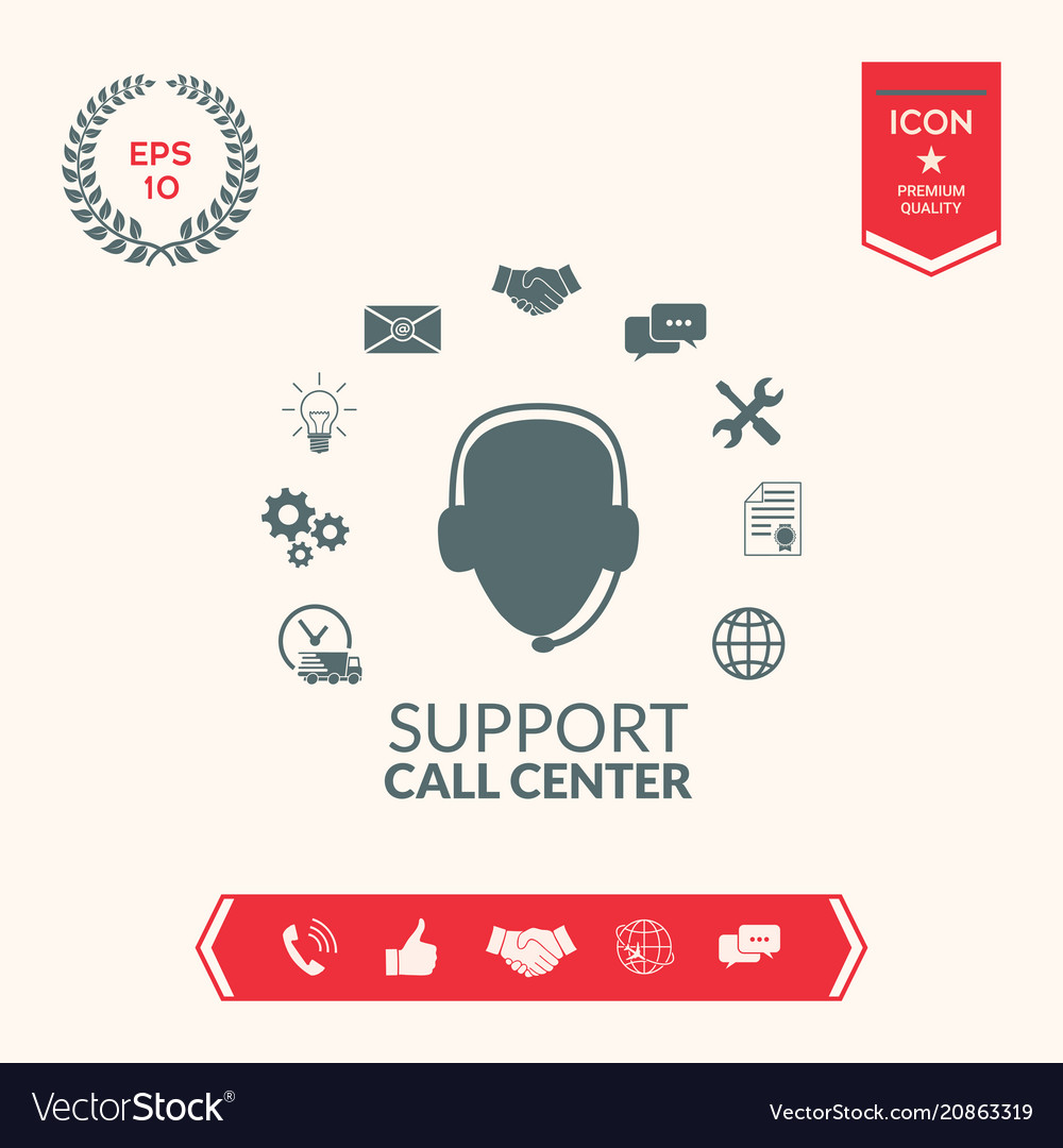 Technical support operator flat icon Royalty Free Vector