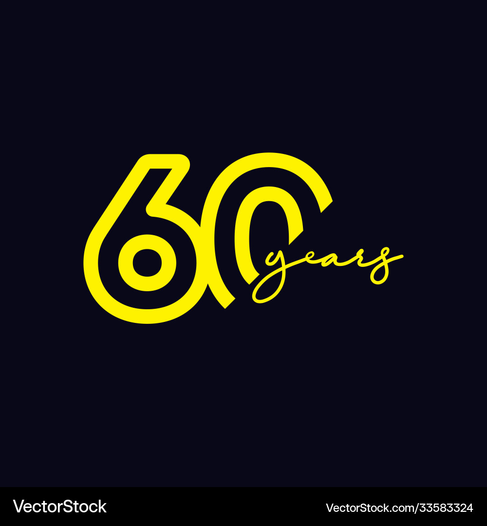 60 years anniversary celebration template design Vector Image