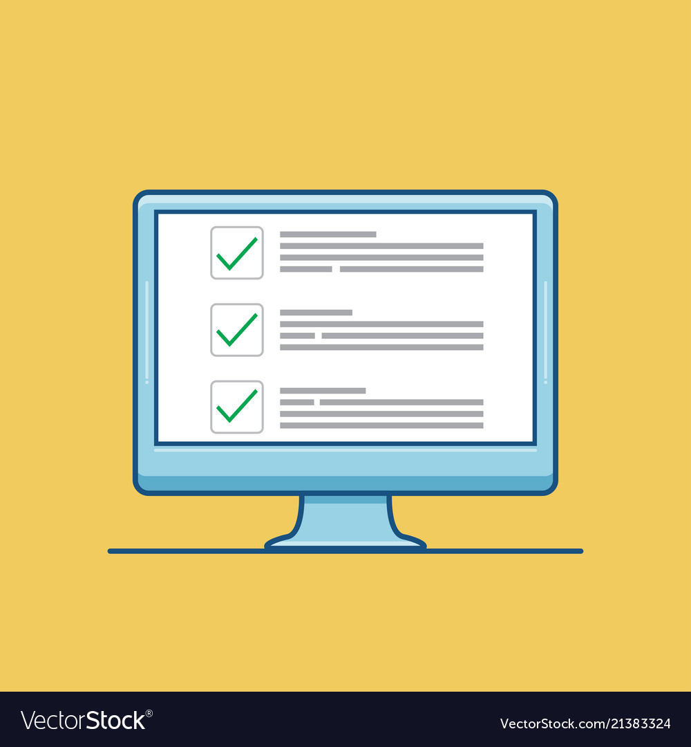 Checkboxes on computer screen checkboxes and Vector Image