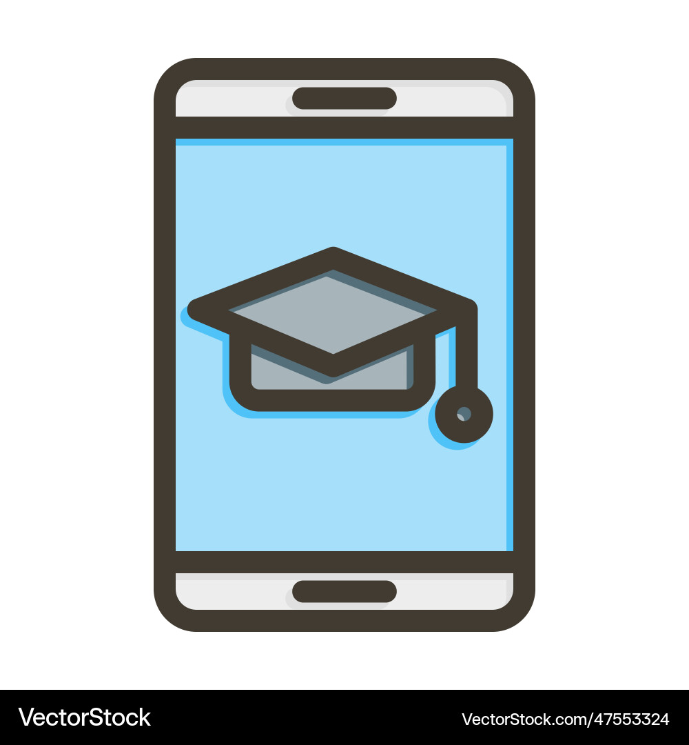 Education app thick line filled colors Royalty Free Vector