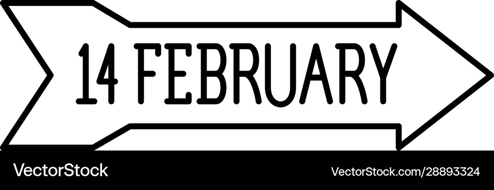 February 14 label romantic valentine lettering Vector Image