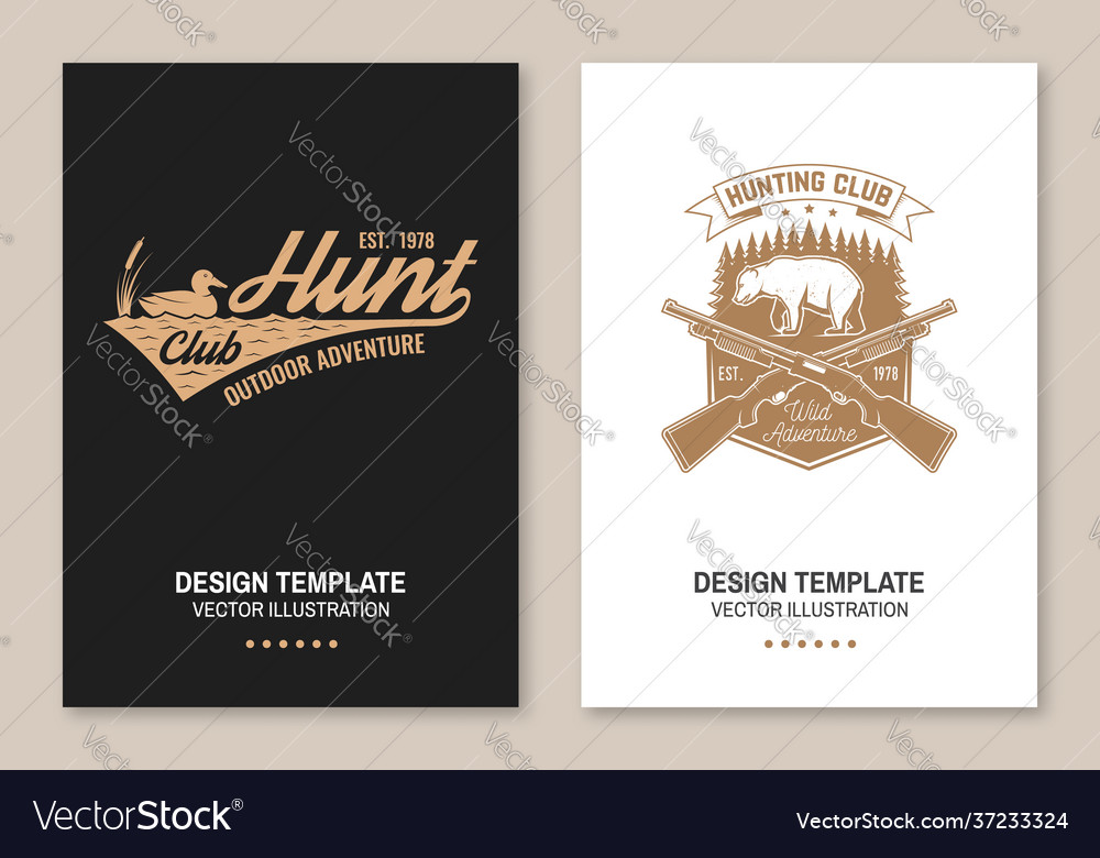Hunting club flyer brochure banner Royalty Free Vector Image