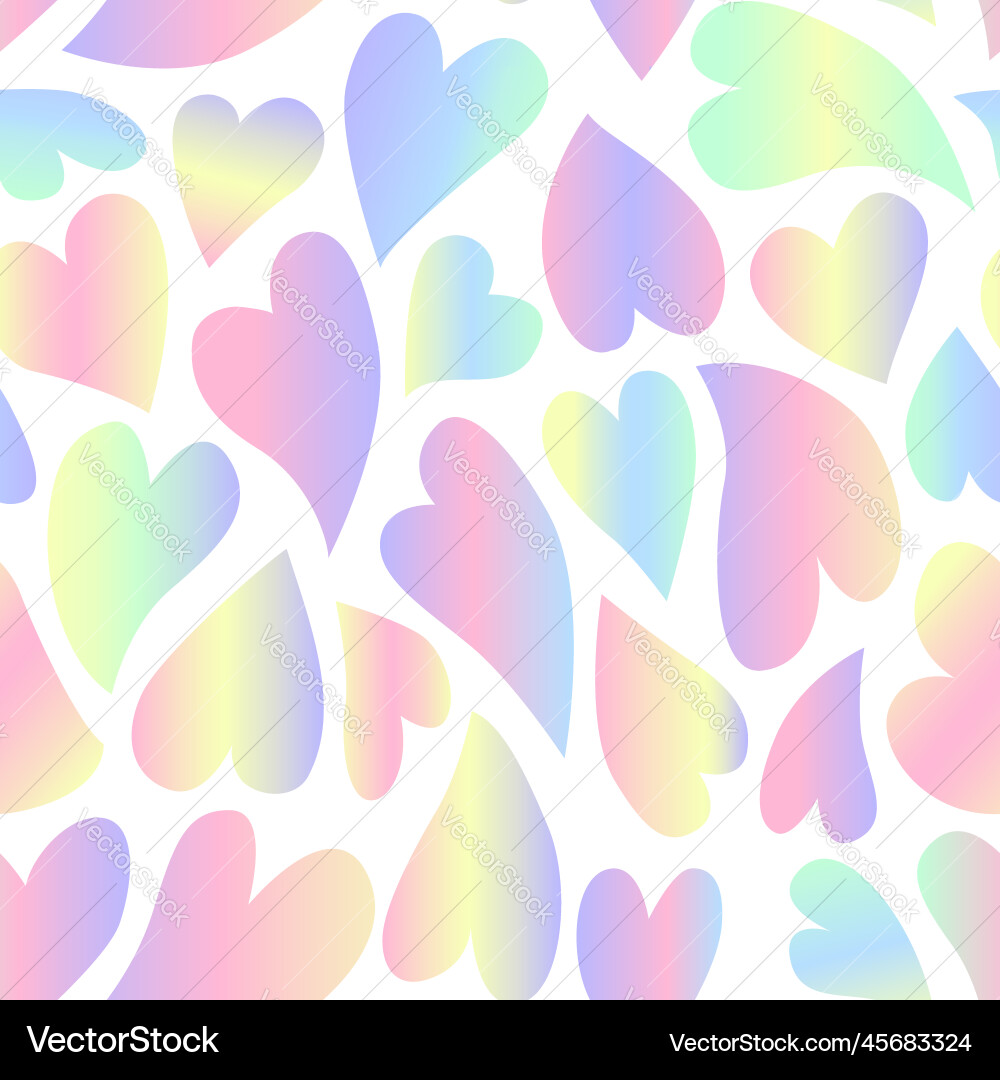 Seamless pattern with gradient hearts in flat Vector Image