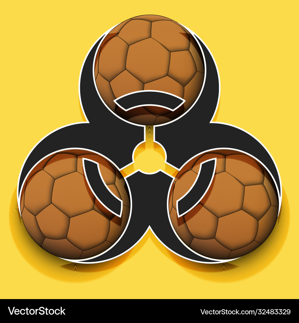 Biohazard symbol with handball ball Royalty Free Vector