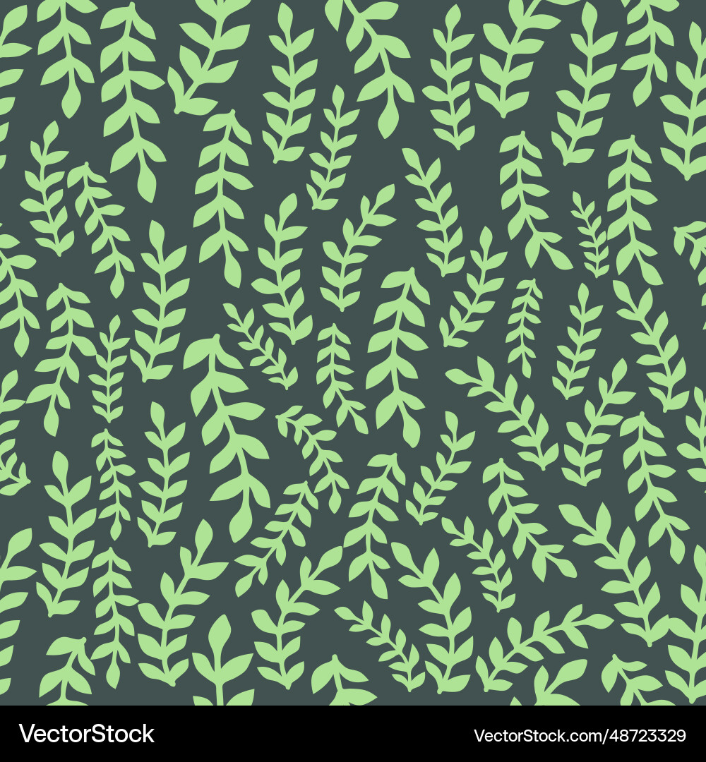 Graceful branches leaves and flowers seamless Vector Image
