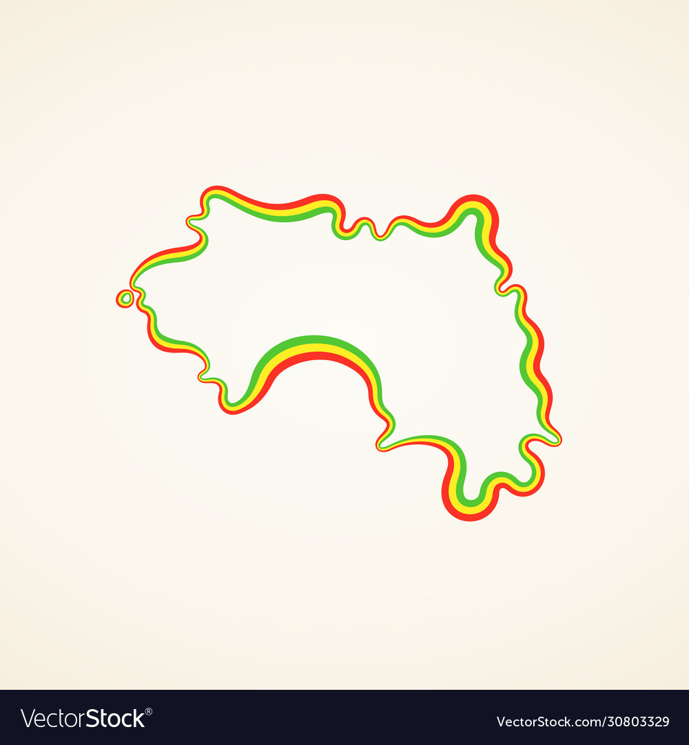 Guinea Outline Map Royalty Free Vector Image
