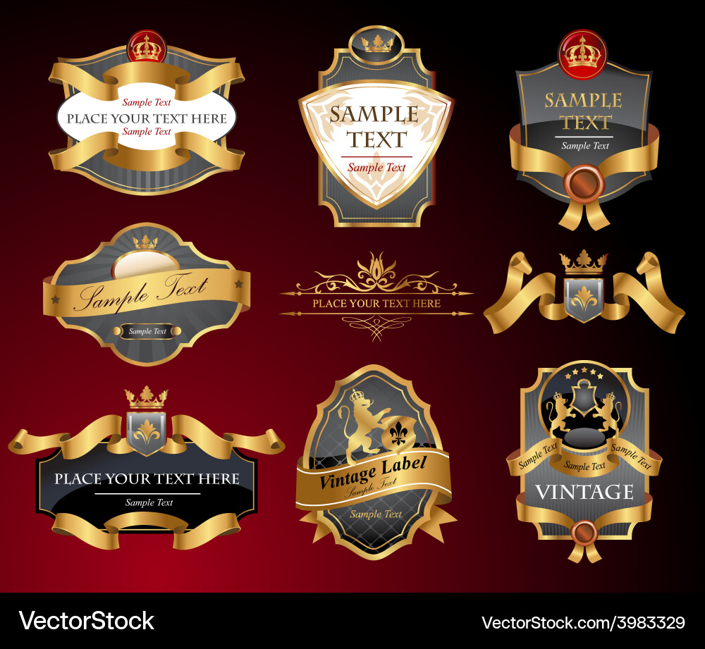 Luxury labels Royalty Free Vector Image - VectorStock