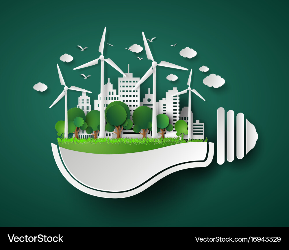 Paper cut of eco Royalty Free Vector Image - VectorStock