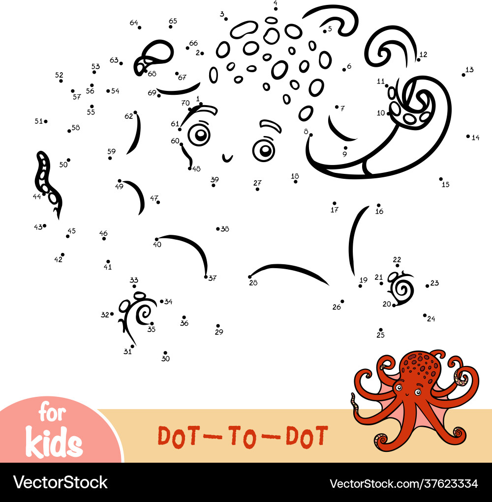 Numbers game education game for children octopus Vector Image