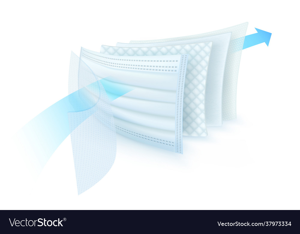 Protective mask filter layer material Royalty Free Vector