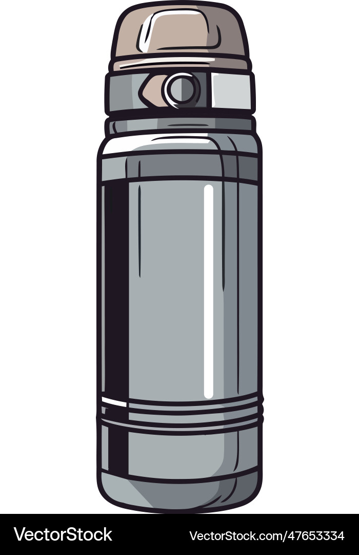 Shiny metal canister holds liquid Royalty Free Vector Image