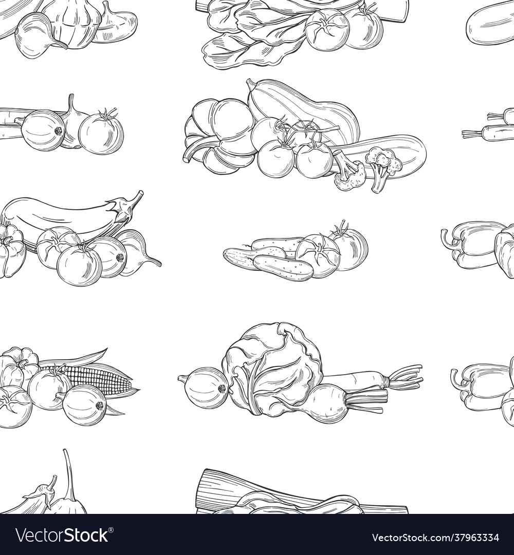 Vegetables pattern Royalty Free Vector Image - VectorStock
