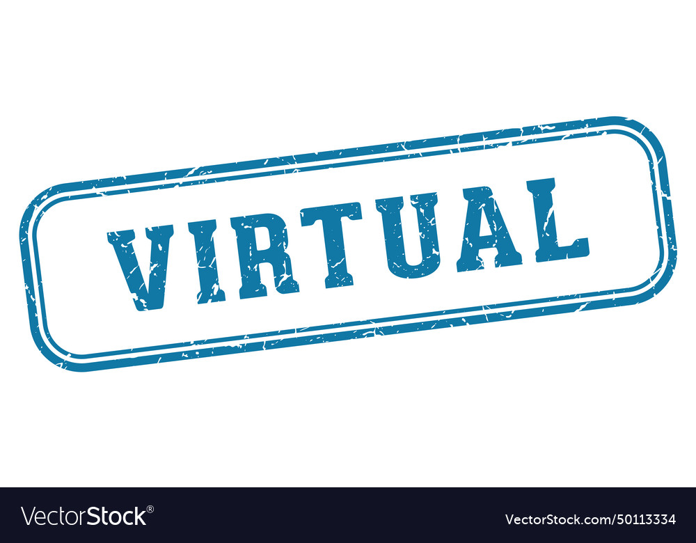 Virtual stamp virtual rectangular stamp on white Vector Image
