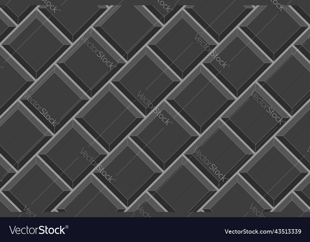 Black square tile diagonal texture kitchen Vector Image