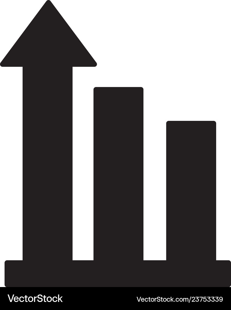 Business statistics bar arrow Royalty Free Vector Image