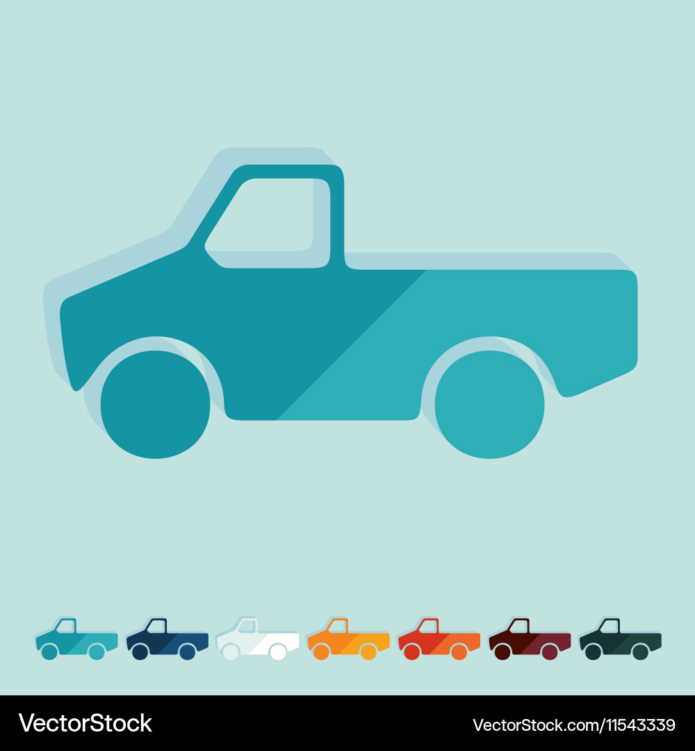 Flat design car pickup Royalty Free Vector Image