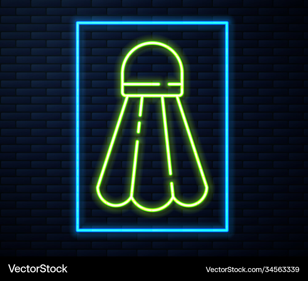 Glowing neon line badminton shuttlecock icon Vector Image