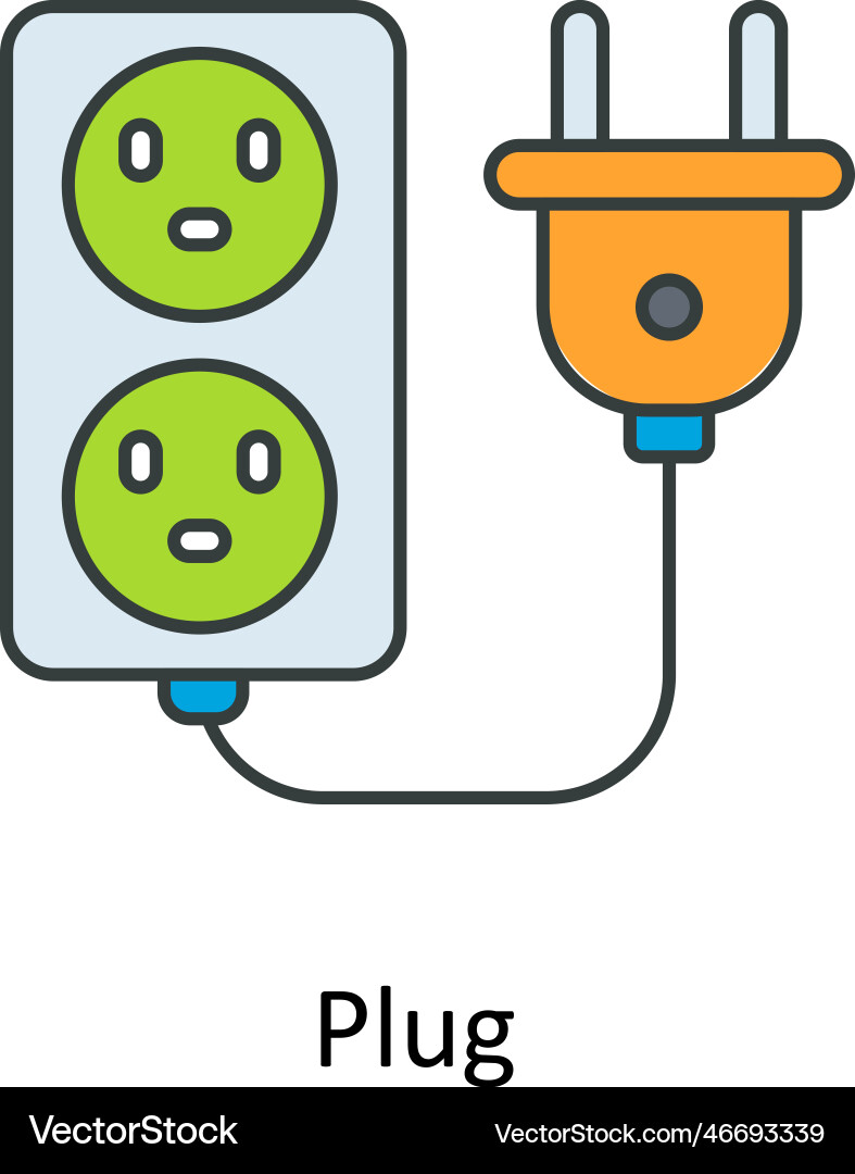 Plug fill outline icons simple stock il Royalty Free Vector