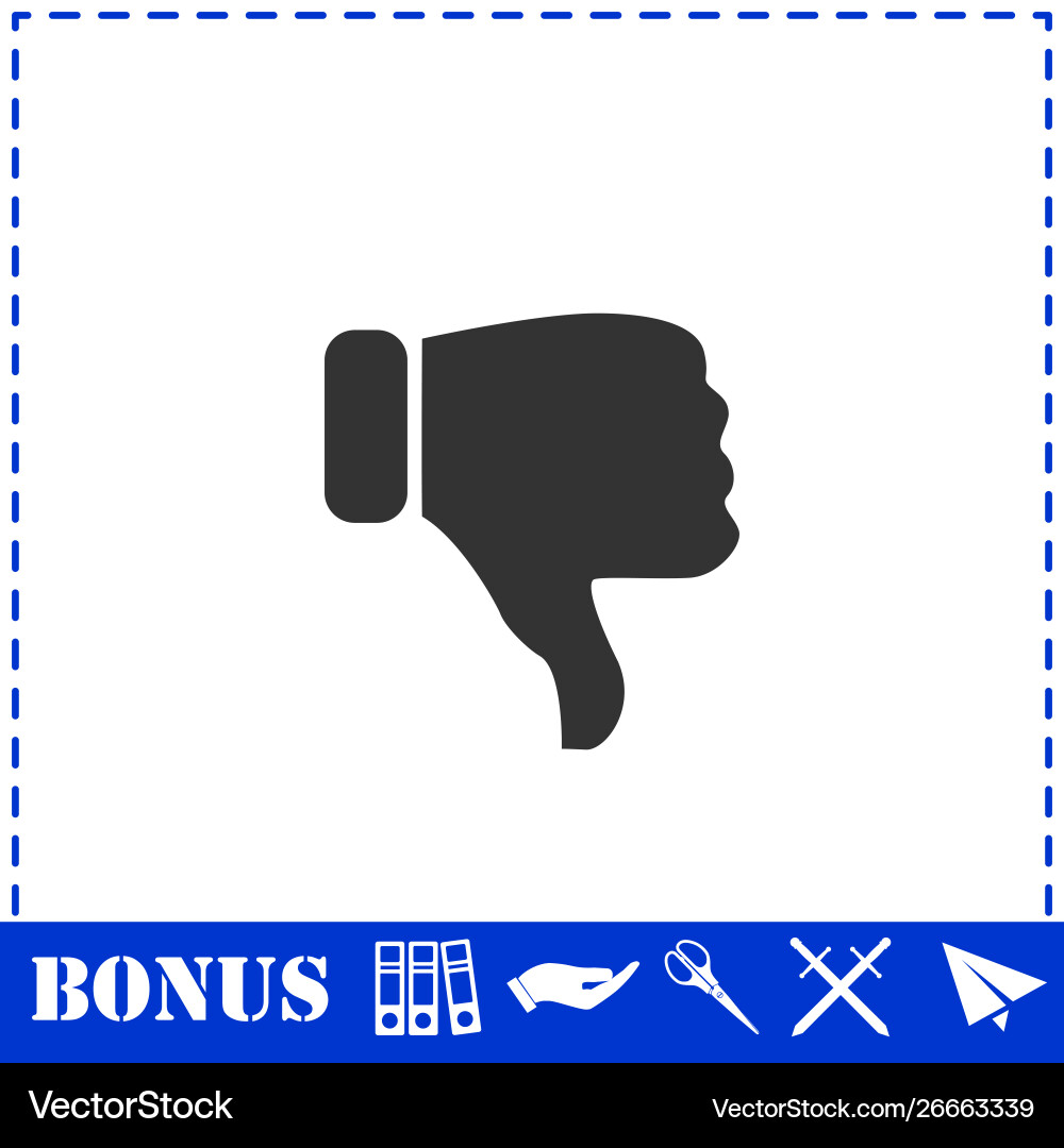 Thumbs down icon flat Royalty Free Vector Image