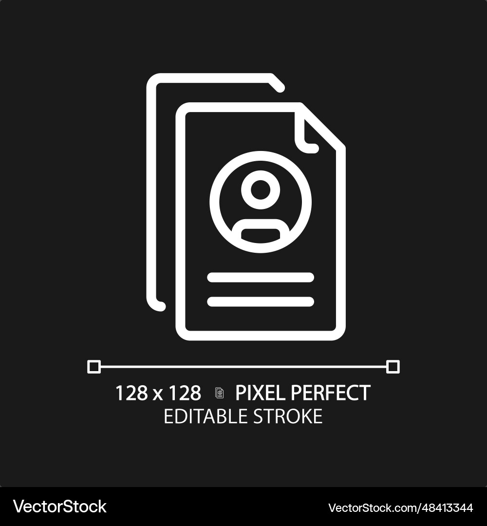 2d customizable resume thin linear white icon Vector Image