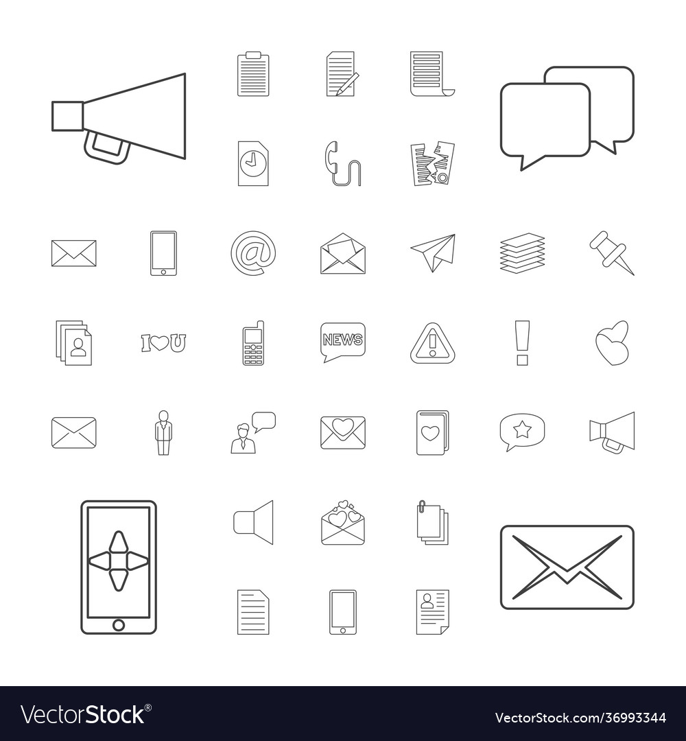 37 message icons Royalty Free Vector Image - VectorStock