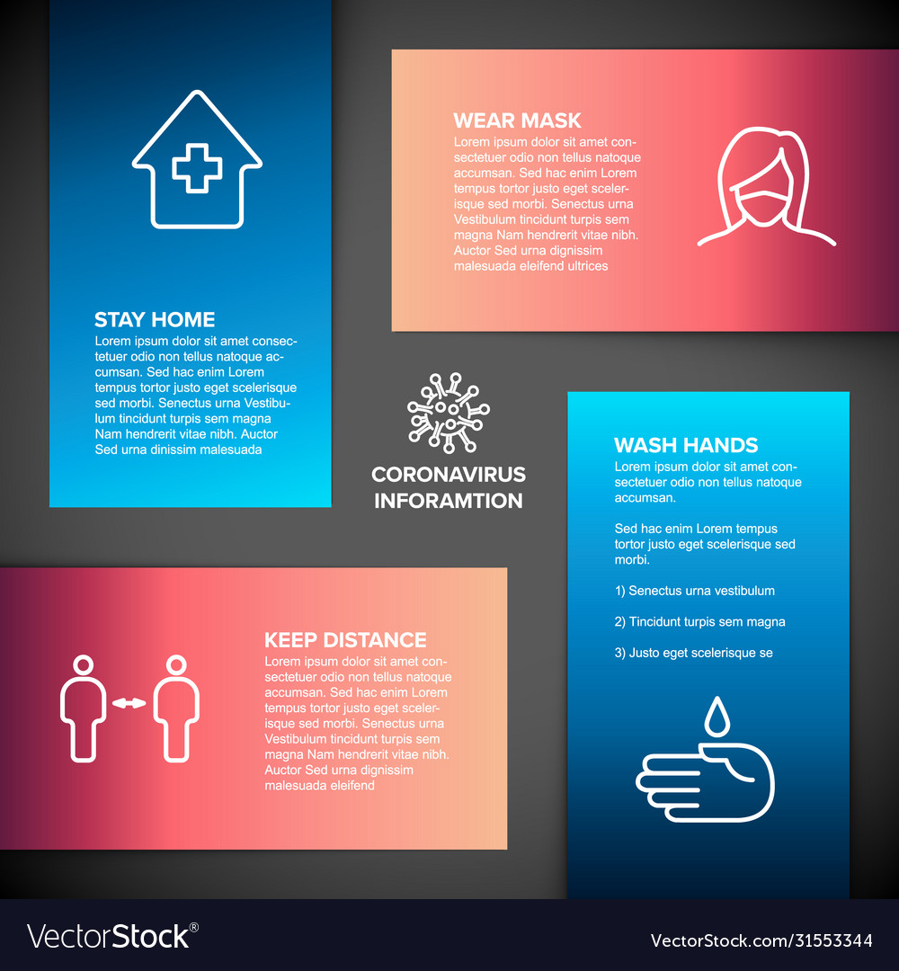 Infection Prevention Infographic Template Vector Image