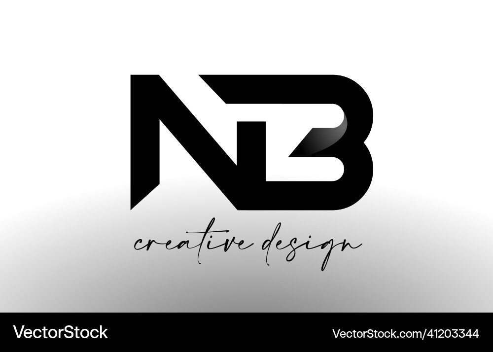 Nb letter logo design with elegant minimalist Vector Image