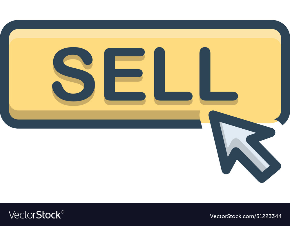 Sell button Royalty Free Vector Image - VectorStock