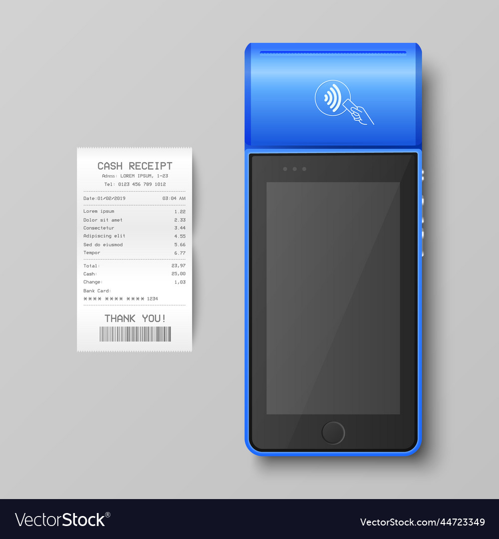 3d nfc payment machine with approved status Vector Image