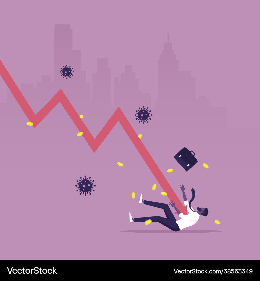 Financial crisis concept-economy problem collapse Vector Image