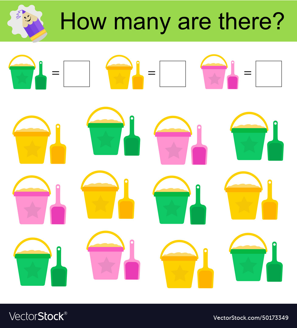 Math activity for kids developing numeracy Vector Image