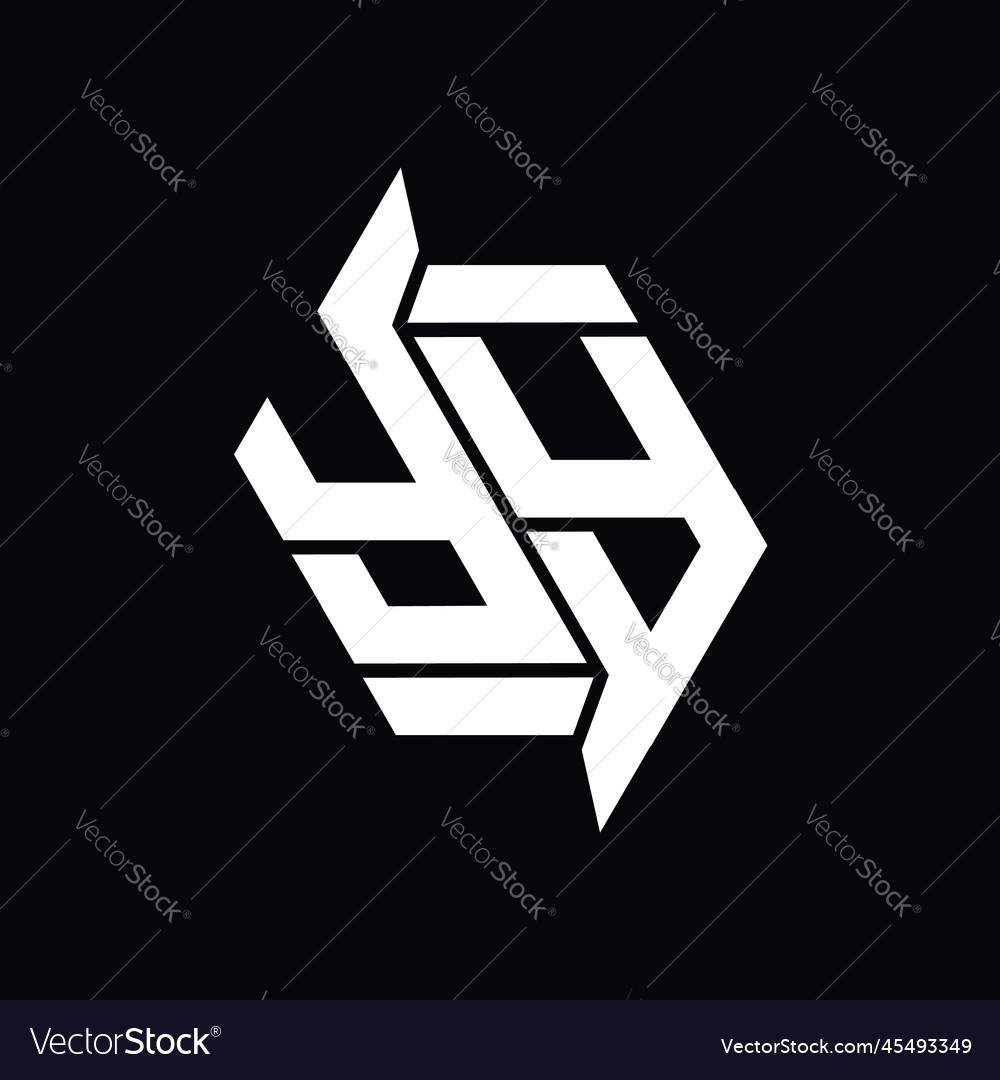 Yy logo monogram hexagon abstract shape images Vector Image