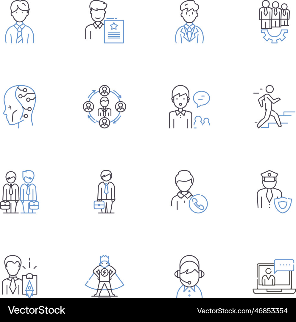 Calling line icons collection conversation voice Vector Image