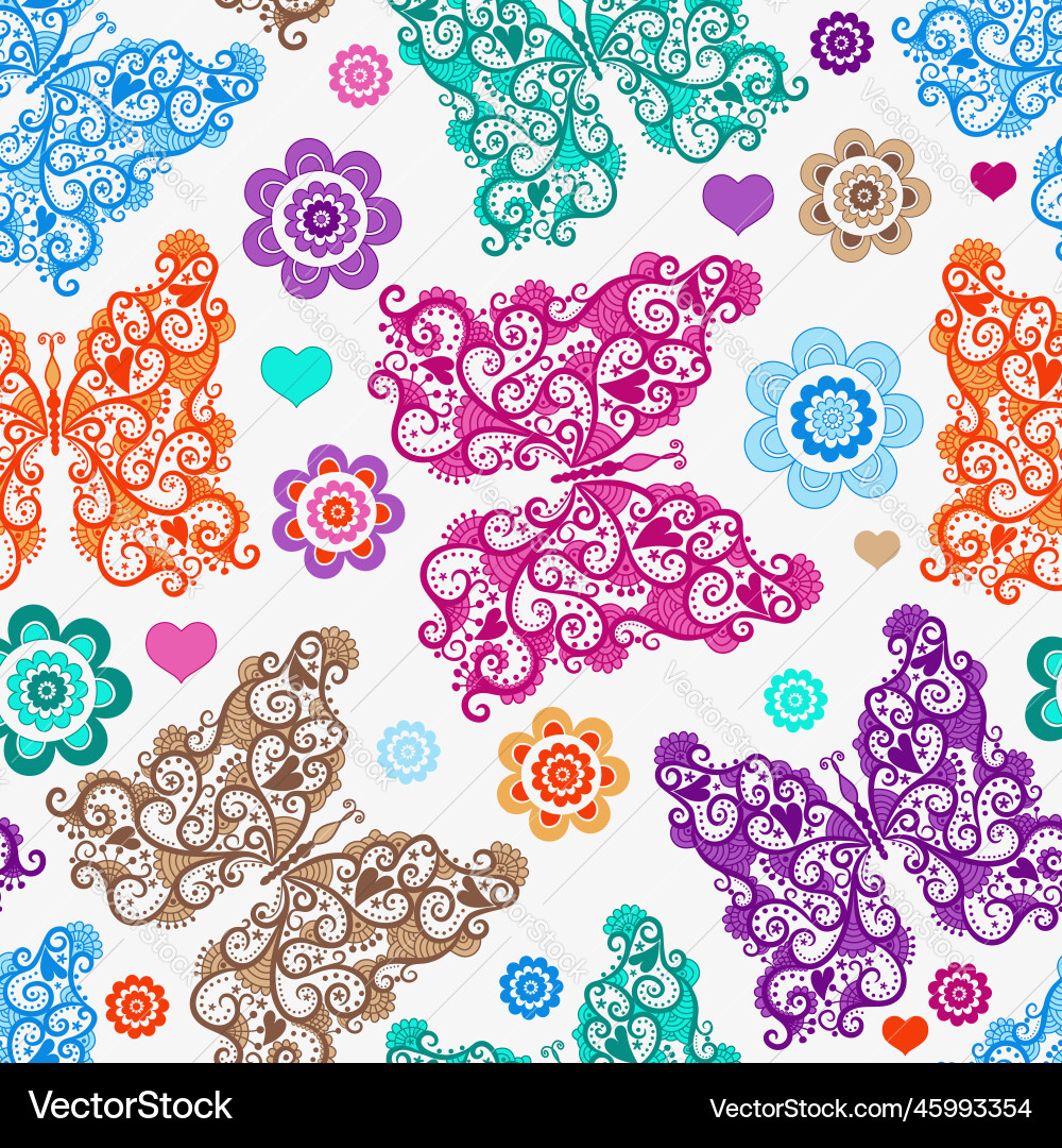 Cheerful easter pattern with bright openwork Vector Image