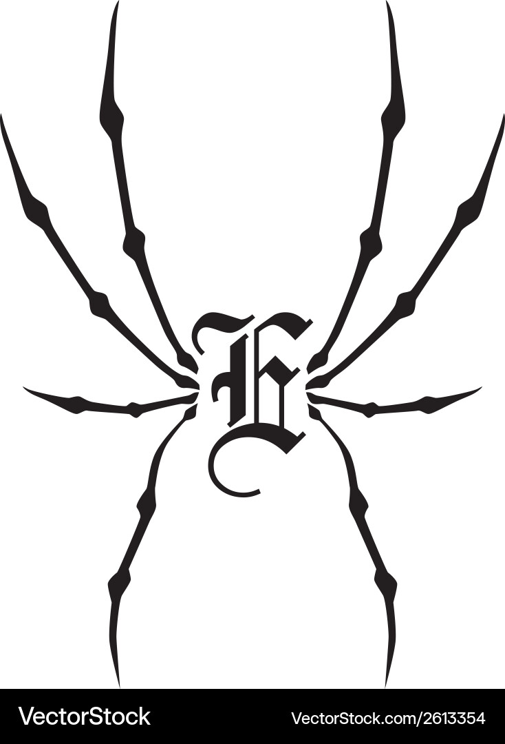 Spider letter Royalty Free Vector Image - VectorStock