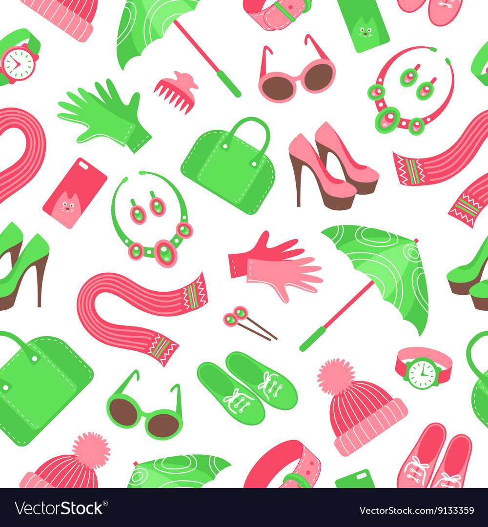 Accessories pattern Royalty Free Vector Image - VectorStock