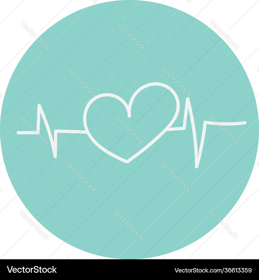 Blue heartbeat heart on white background Vector Image