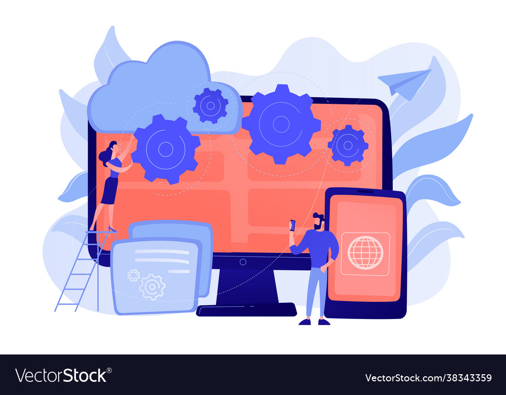 Cross-platform programming concept Royalty Free Vector Image