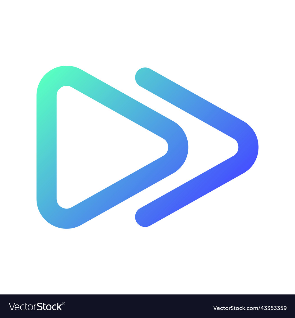 Fast forward button pixel perfect gradient linear Vector Image Fast forward button pixel perfect gradient linear Vector Image