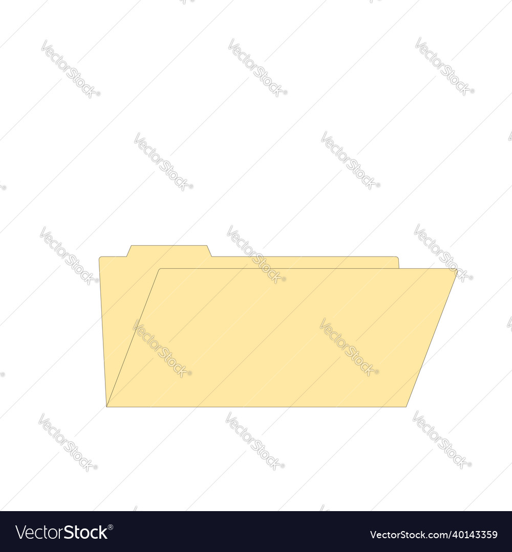 Folder icon open empty binder Royalty Free Vector Image