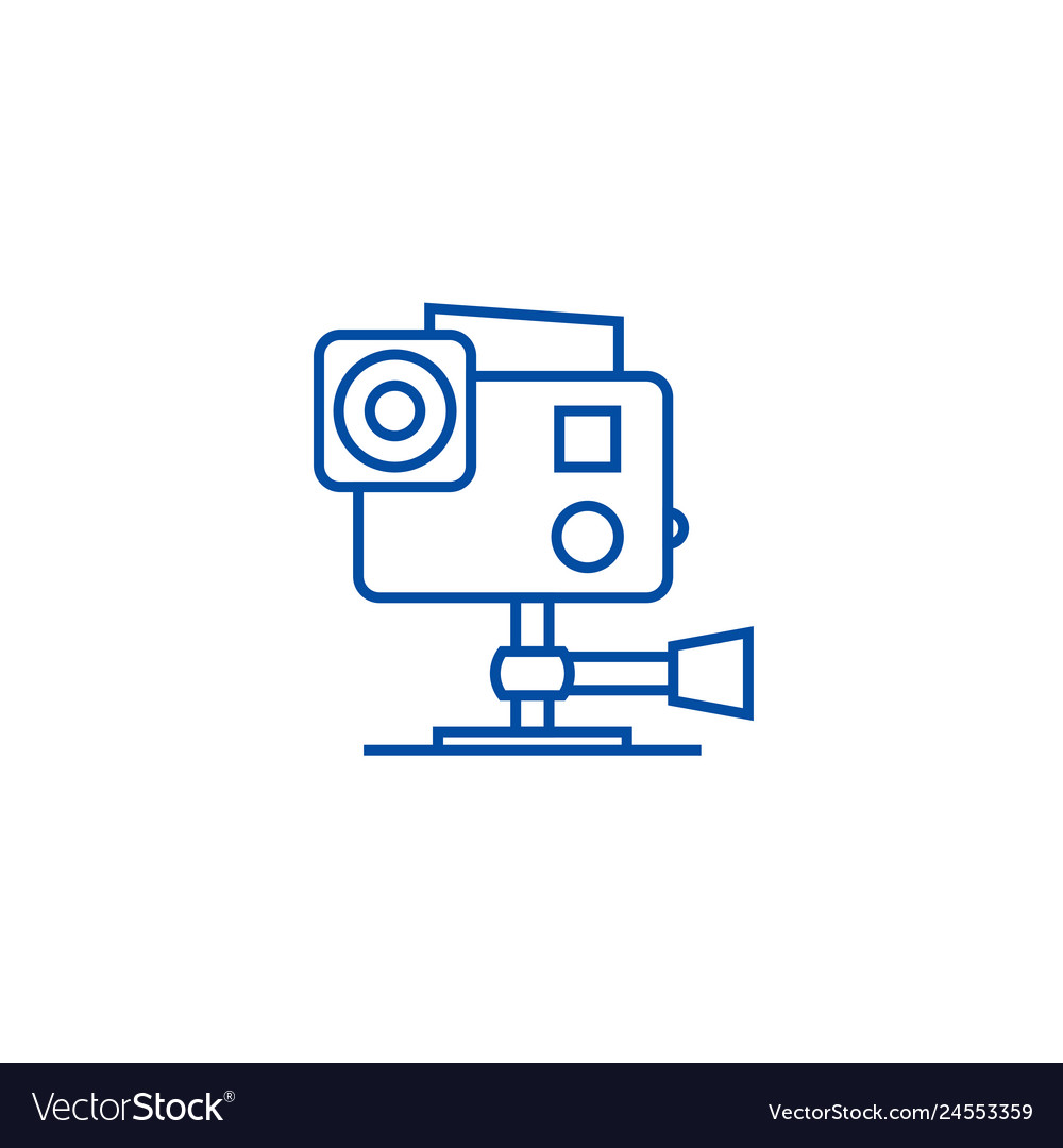 Go pro video camera line icon concept Royalty Free Vector Go pro video camera line icon concept Royalty Free Vector