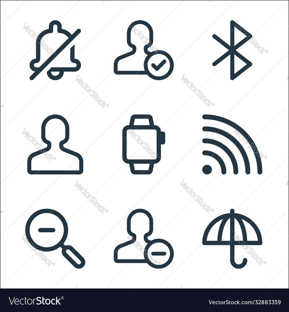 User interface line icons linear set quality line Vector Image