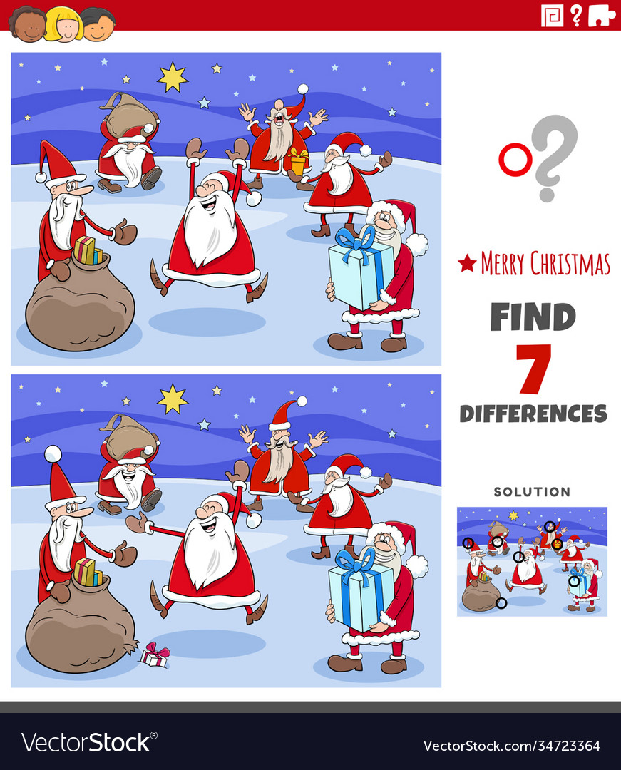 Differences educational task for children with Vector Image