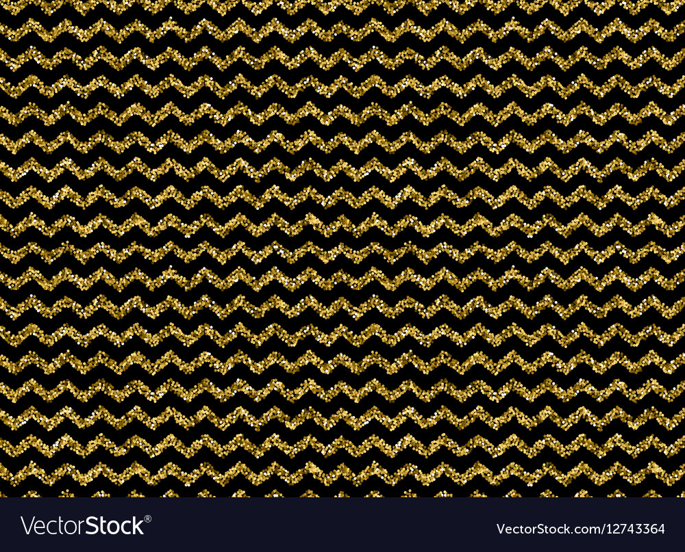 Gold glitter dots zigzag pattern Royalty Free Vector Image