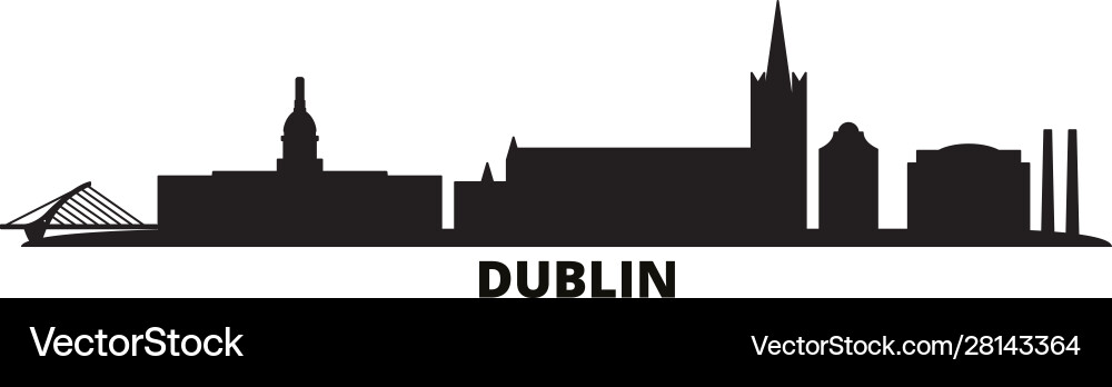 Irland dublin city skyline isolated Royalty Free Vector