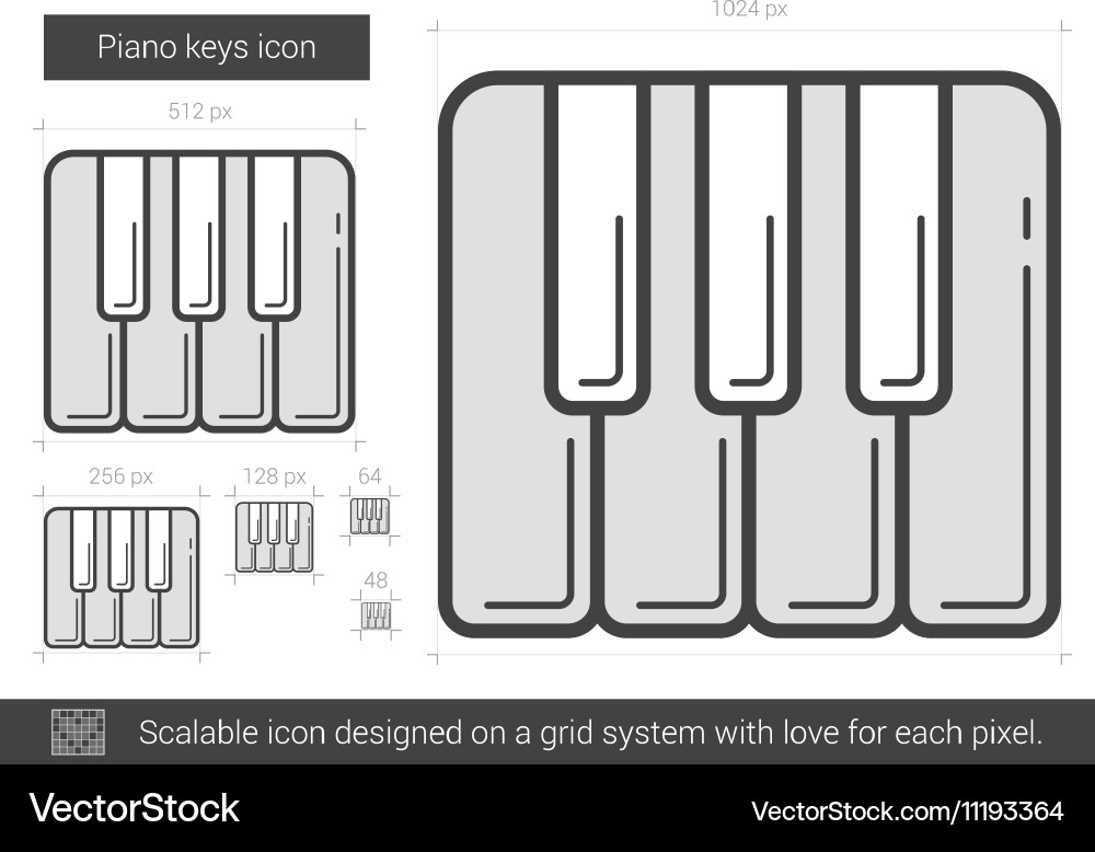 Piano keys line icon Royalty Free Vector Image